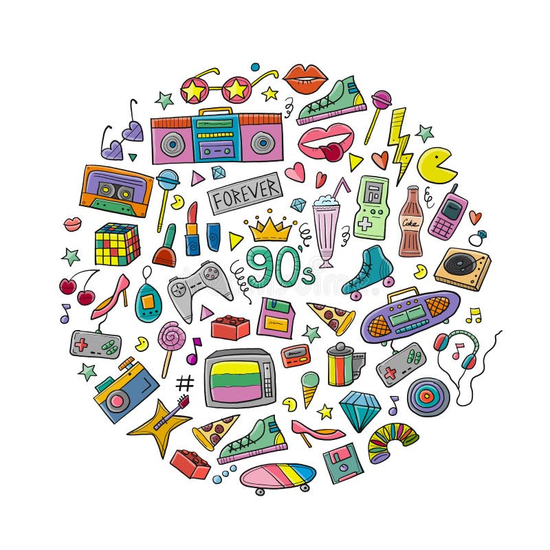Back To the 90 S. Cool Memories Collection for Your Design Stock Vector ...