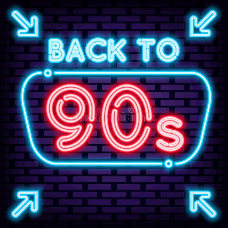 Back To 90s Neon Quote. Neon Script. Light Art Stock Vector ...
