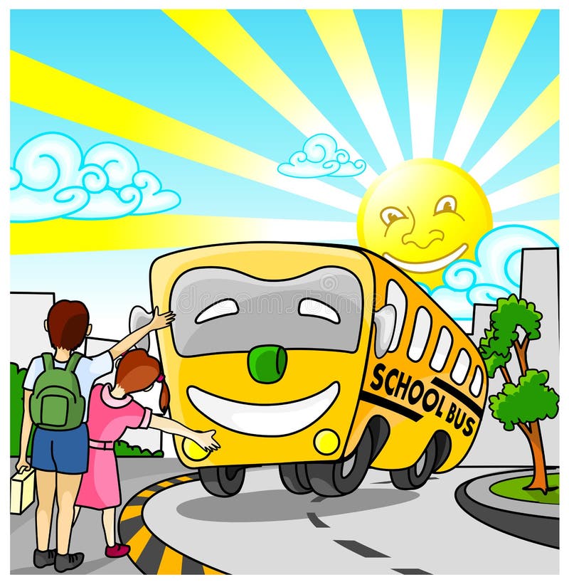 Funny school bus stock vector. Illustration of funny, education - 9504336