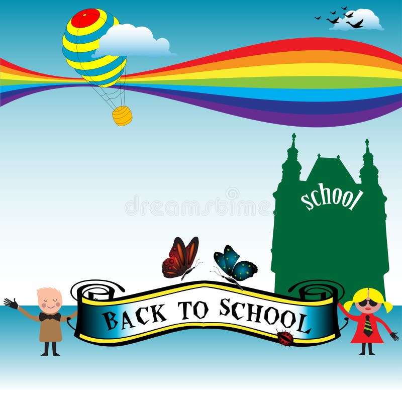 Cartoon School Rainbow Building Stock Illustrations – 320 Cartoon ...