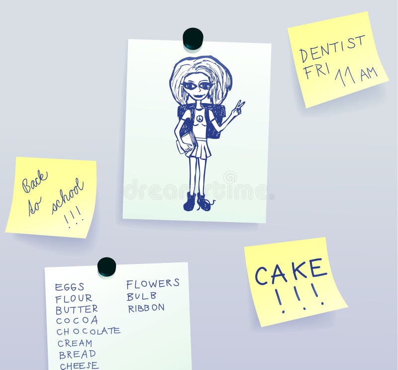 Sticky Note Hairstyle Stock Illustrations – 7 Sticky Note Hairstyle ...