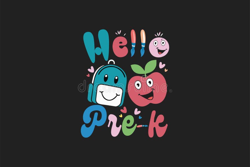 Hello pre-k t shirt design stock vector. Illustration of drawing ...