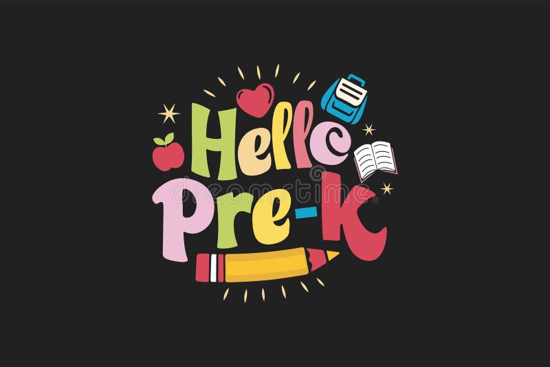 Hello pre-k t shirt design stock vector. Illustration of creative ...