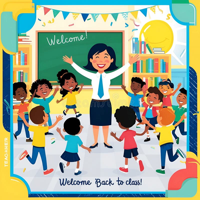 Back To School Greetings Card Stock Illustration - Illustration of ...