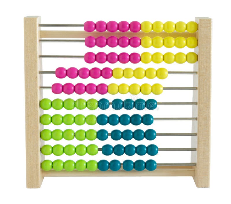 School Abacus Isolated on White. Basic Maths Tool for Kids Top View ...