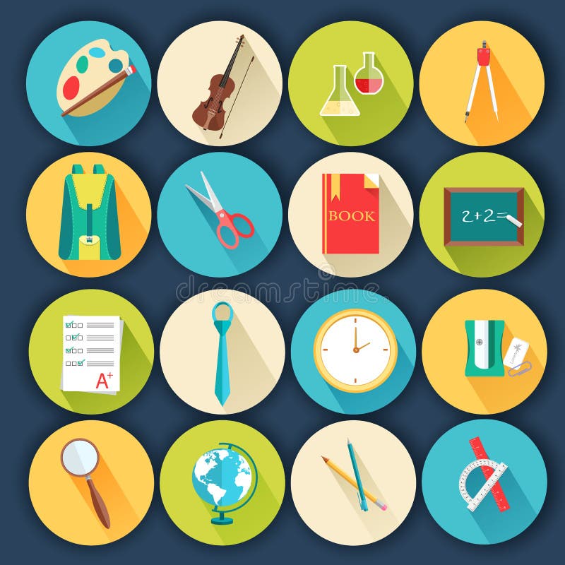 Back To School Abstract Background of Flat Icons Stock Vector ...