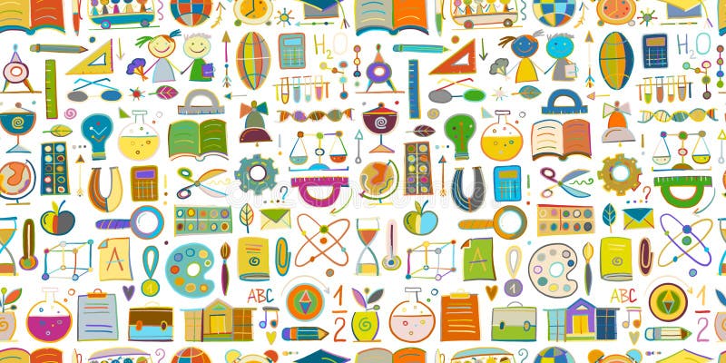 Back To School. Abstract Background Stock Vector - Illustration of hand ...