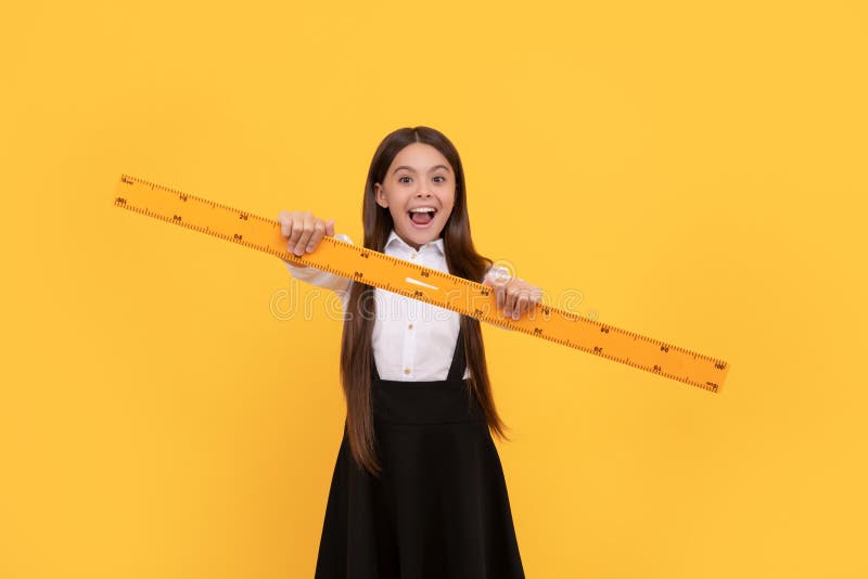 Back To School. Algebra and Geometry. Kid Study Math. Measure the Size ...