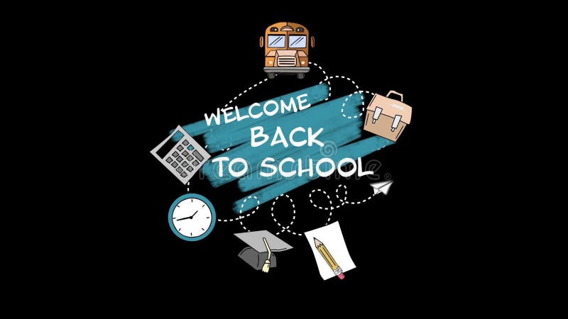 Back To School Animation with Schoolgirls and Chalkboard Stock Footage ...