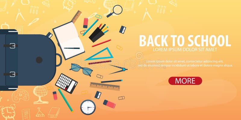 Back To School Background. Education Banner. Vector Illustration. Stock ...