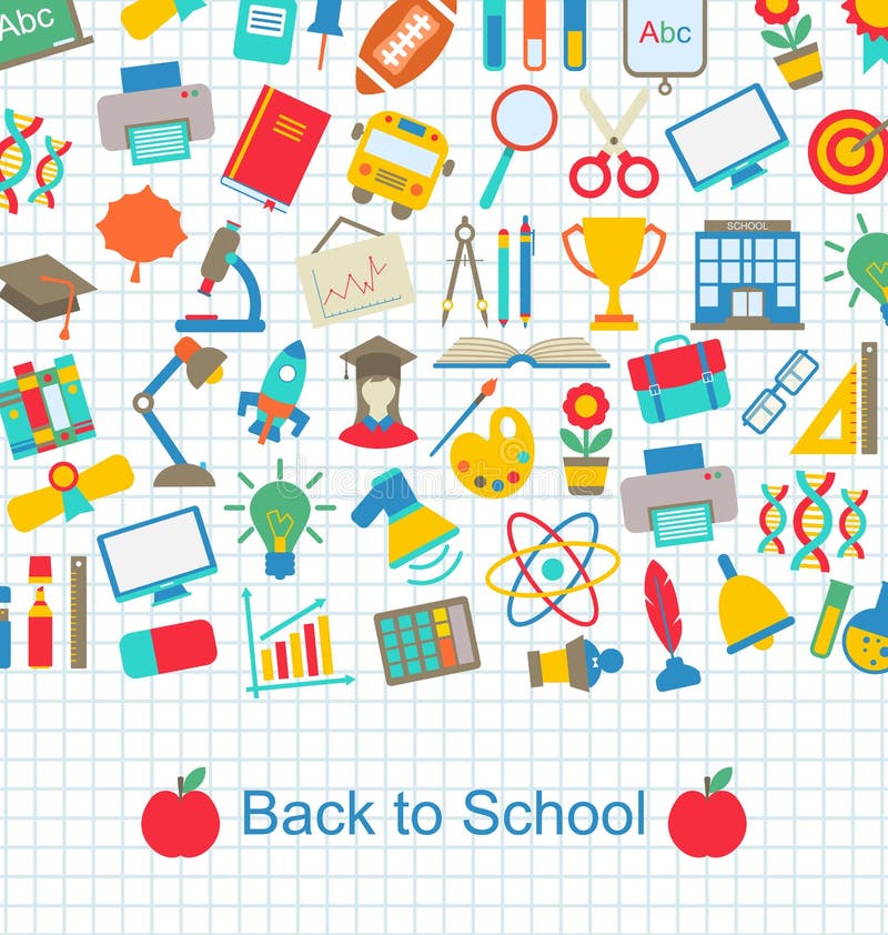 Back To School Background with Education Objects Stock Vector ...