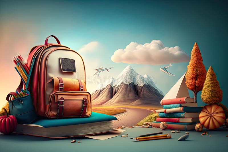 Back To School Background. Illustration AI Generative Stock ...