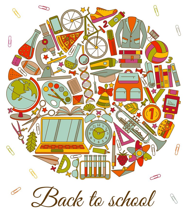 Back To School Abstract Background with Paper Cut Shapes. Modern ...