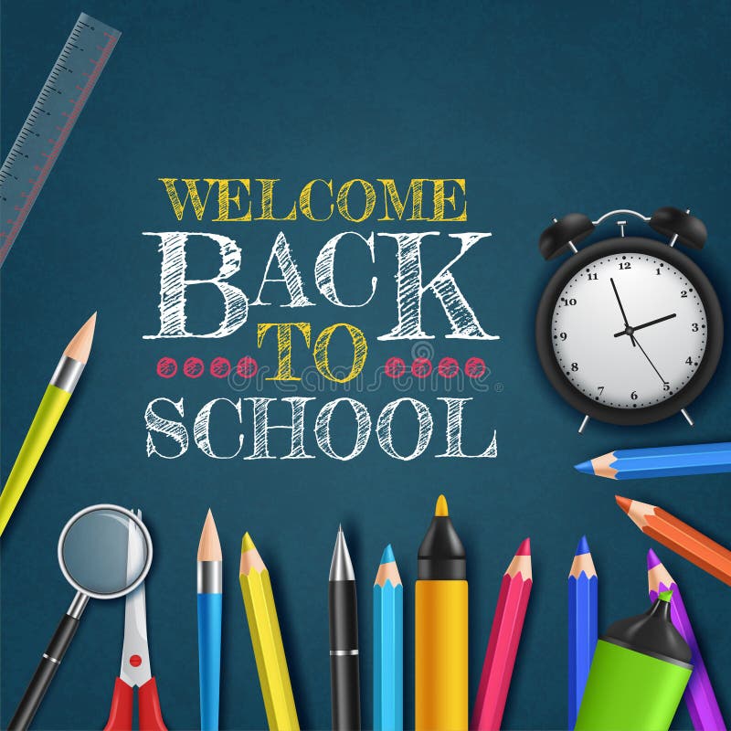 Back To School. Background with School Supplies Stock Vector ...