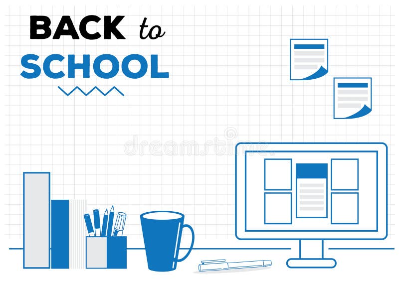 Back To School Background with Workspace Illustration Stock Vector ...
