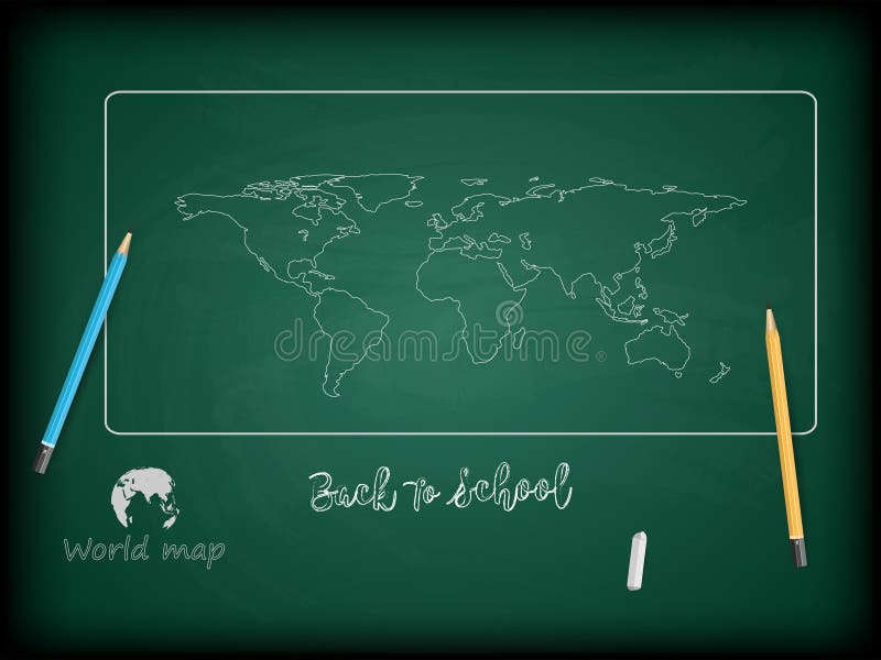 Back To School, Background and World Maps Stock Vector - Illustration ...