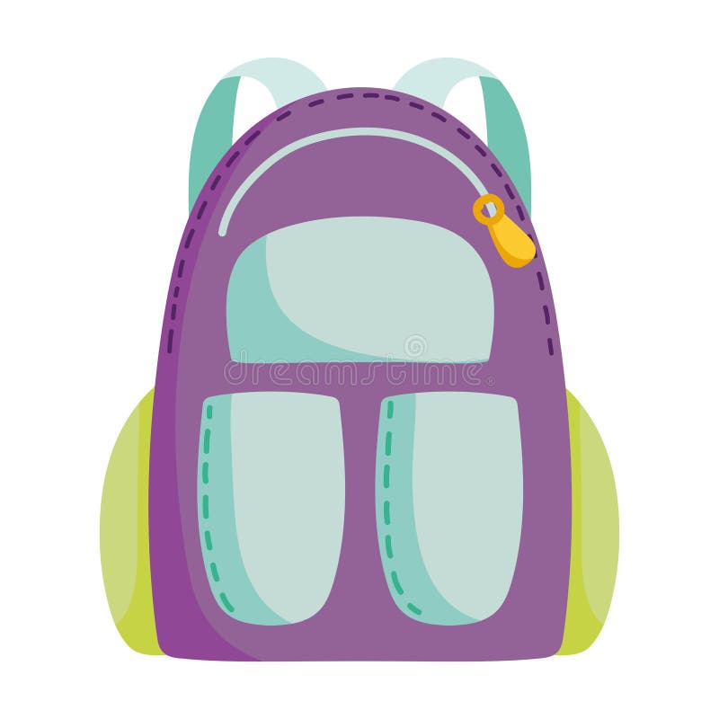 Back To School, Backpack Accessory Elementary Education Cartoon Stock ...