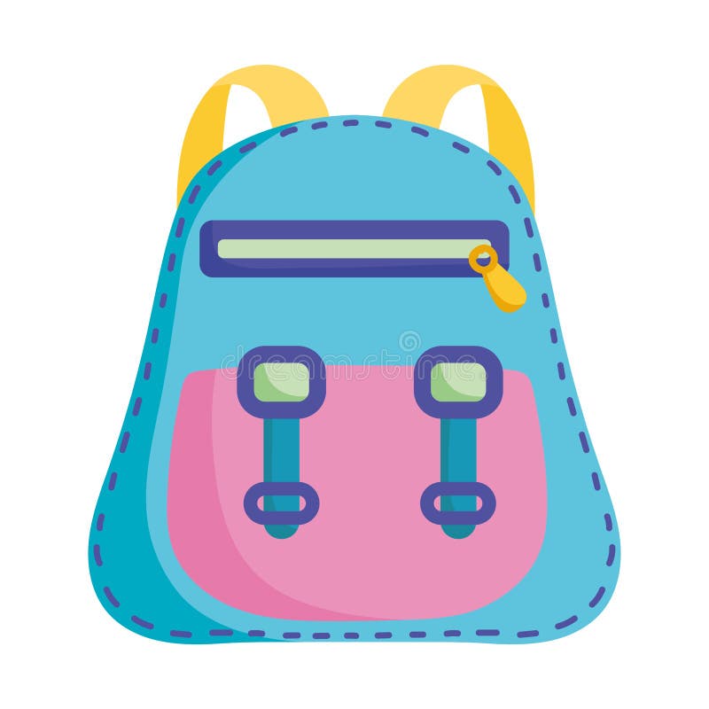 Back To School, Backpack Accessory Elementary Education Cartoon Stock ...