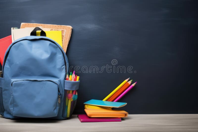 Back To School. Backpack with School Equipment with Copy Space Stock ...