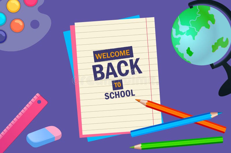 Trendy Back To School Banner. Welcome Back To School Design Stock ...