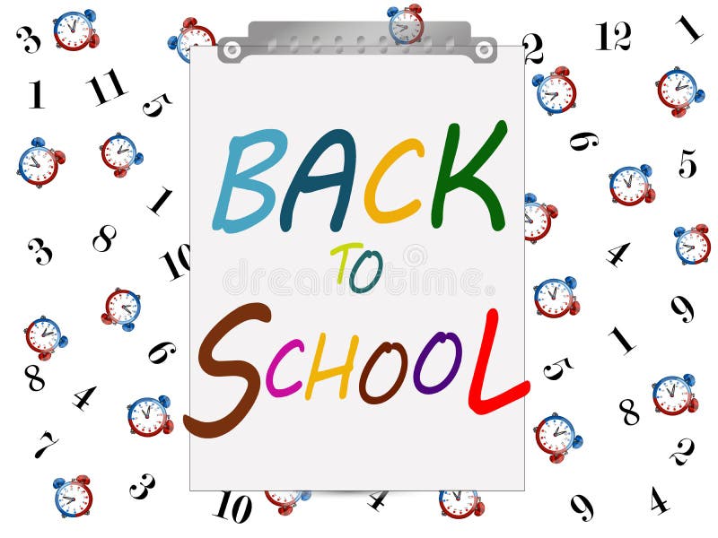 Back To School Banner, Alarm Clock Pattern, Study Icon,vec Stock ...