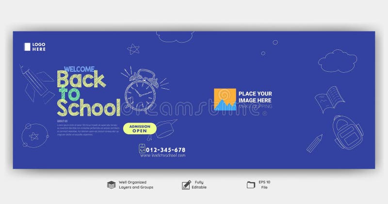 Back To School Banner Design Vector Illustration Stock Vector ...