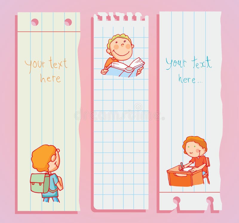 Back To School, Banners and Bookmarks, Vector Illustration Stock Vector ...