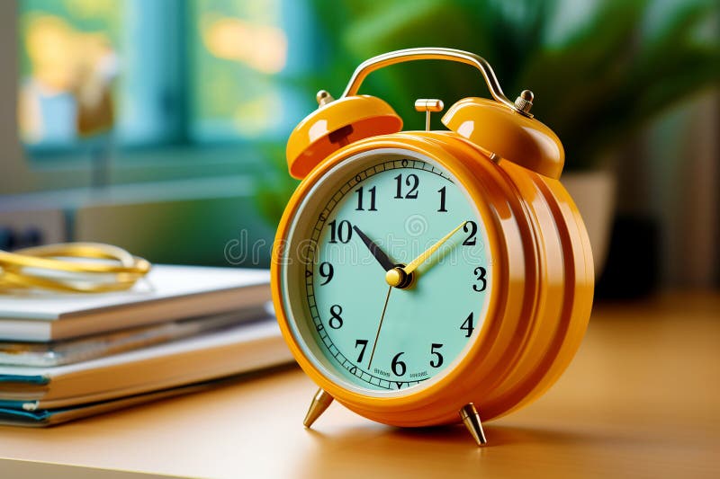 Back To School. Beautiful and Bright Alarm Clock. Helping a Student ...