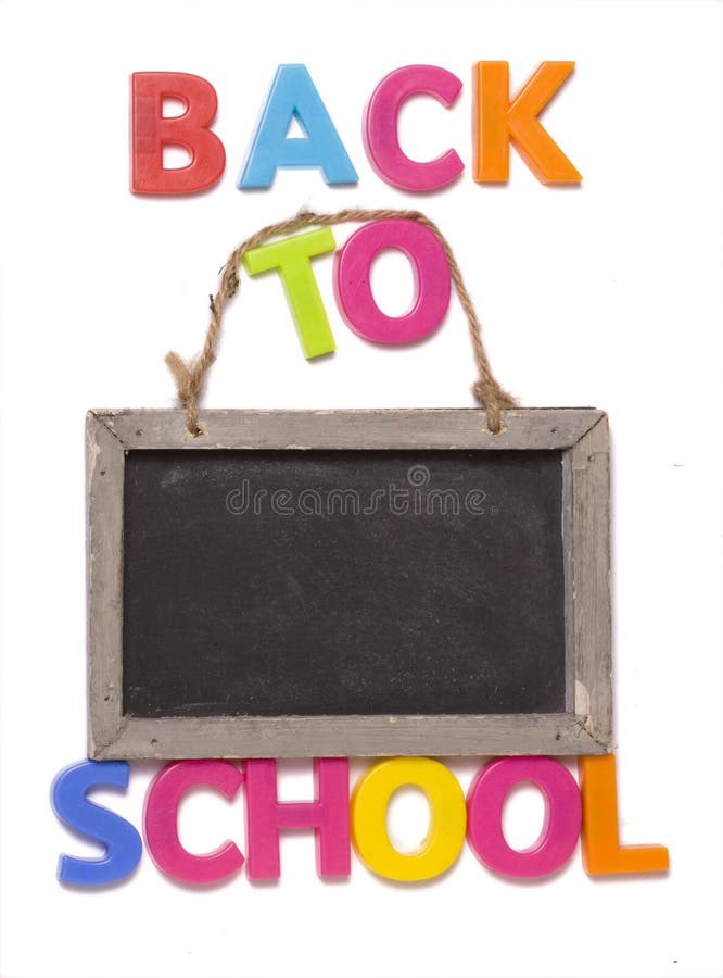 Inscription Back To School with Chalk on a Blackboard Stock Photo ...