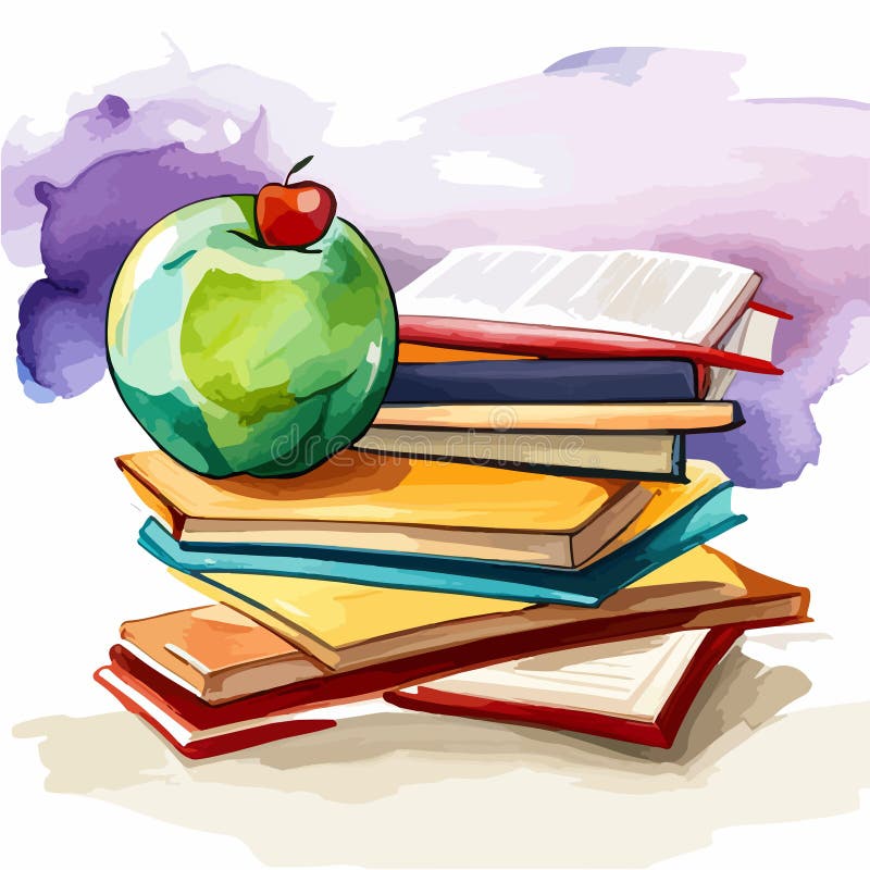 Back To School, School Books on the Desk. Vector Stock Vector ...