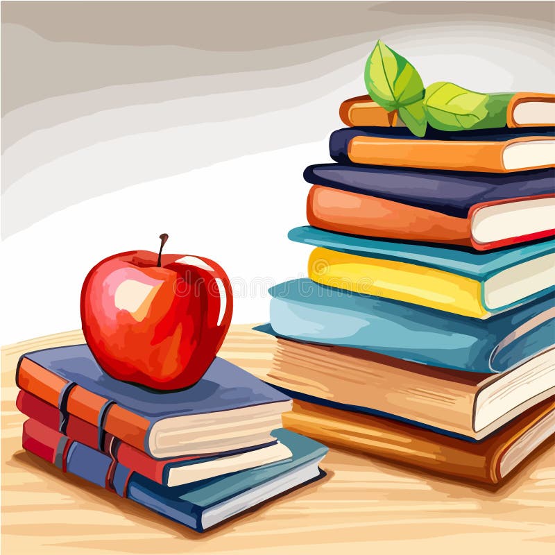 Back To School, School Books on the Desk. Vector Stock Vector ...