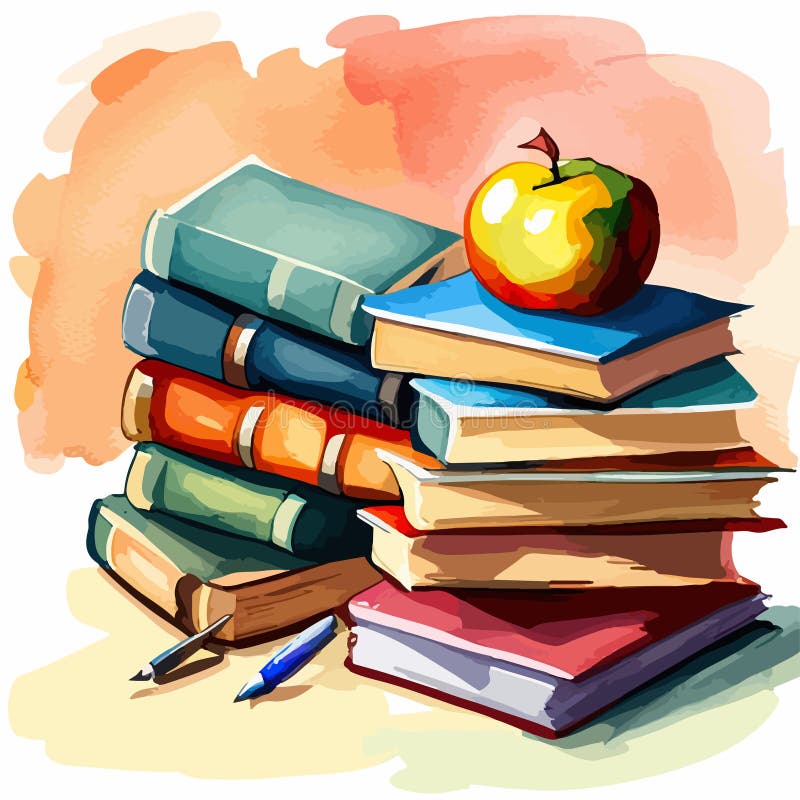 Back To School, School Books on the Desk. Vector Stock Vector ...