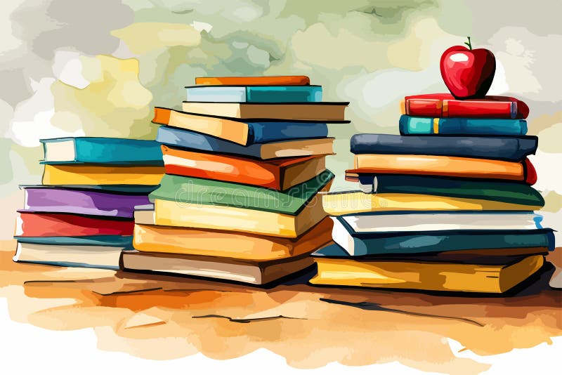Back To School, School Books on the Desk. Vector Stock Vector ...