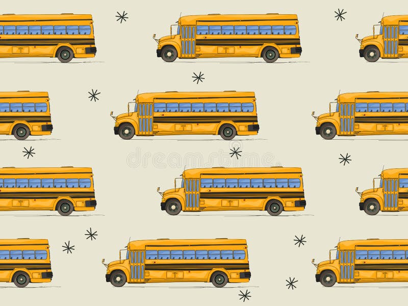Back to school bus pattern stock illustration. Illustration of ...