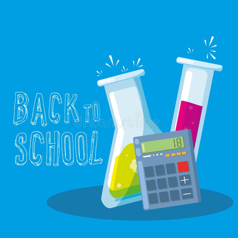 Back To School Calculator and Tube Test Stock Vector - Illustration of ...