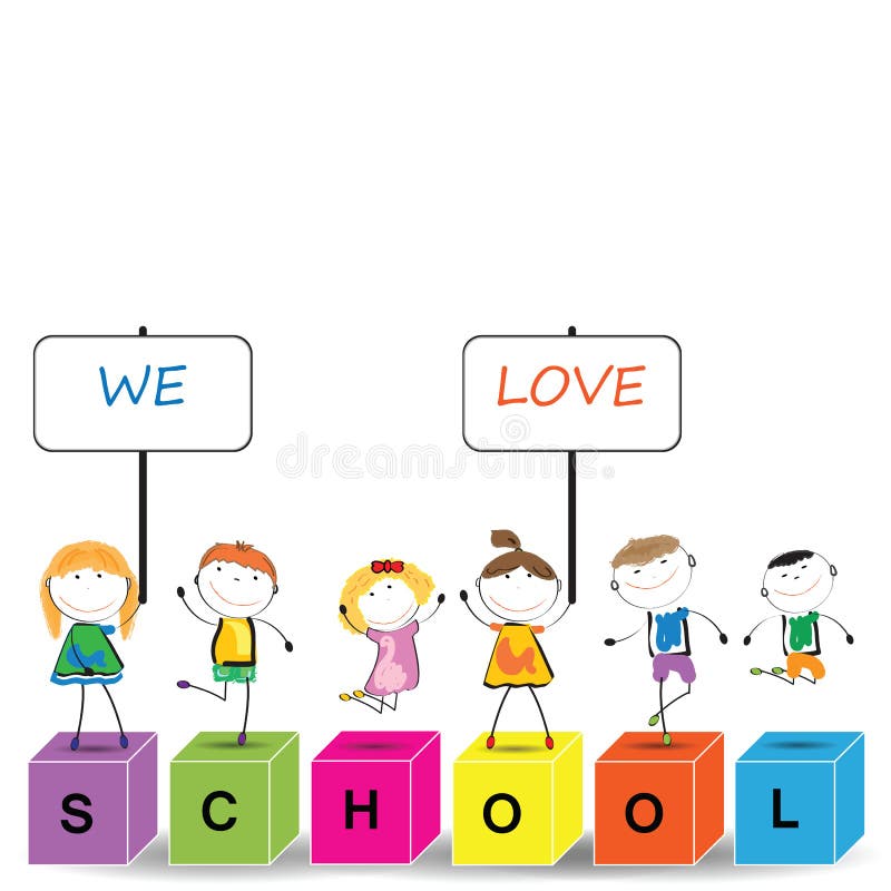 Back to school stock vector. Illustration of blocks, kids - 46018651