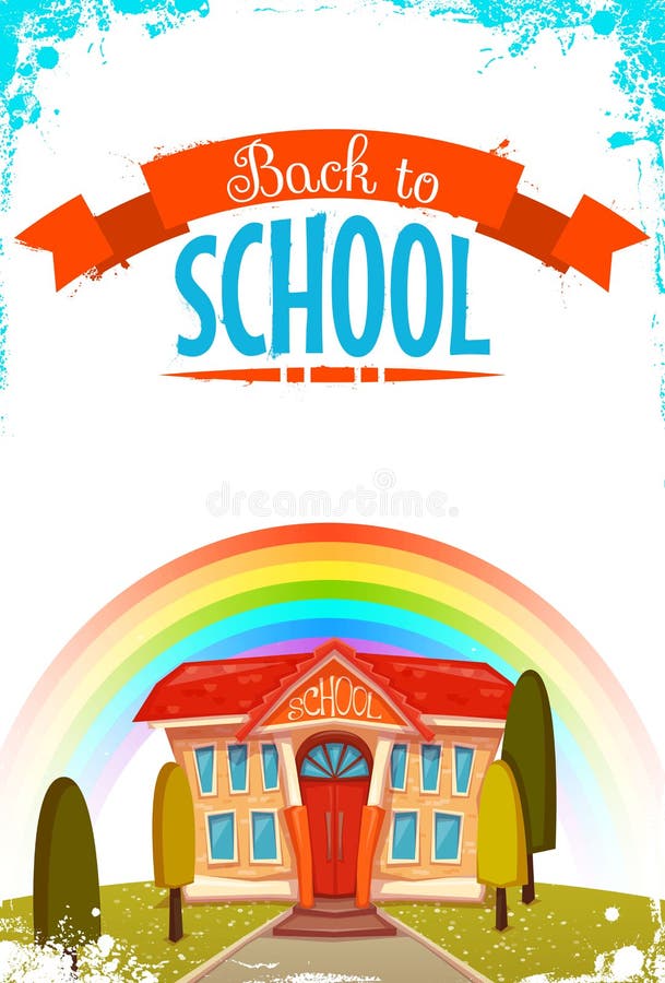 Back To School Cartoon Poster. Vector Illustration Stock Vector ...