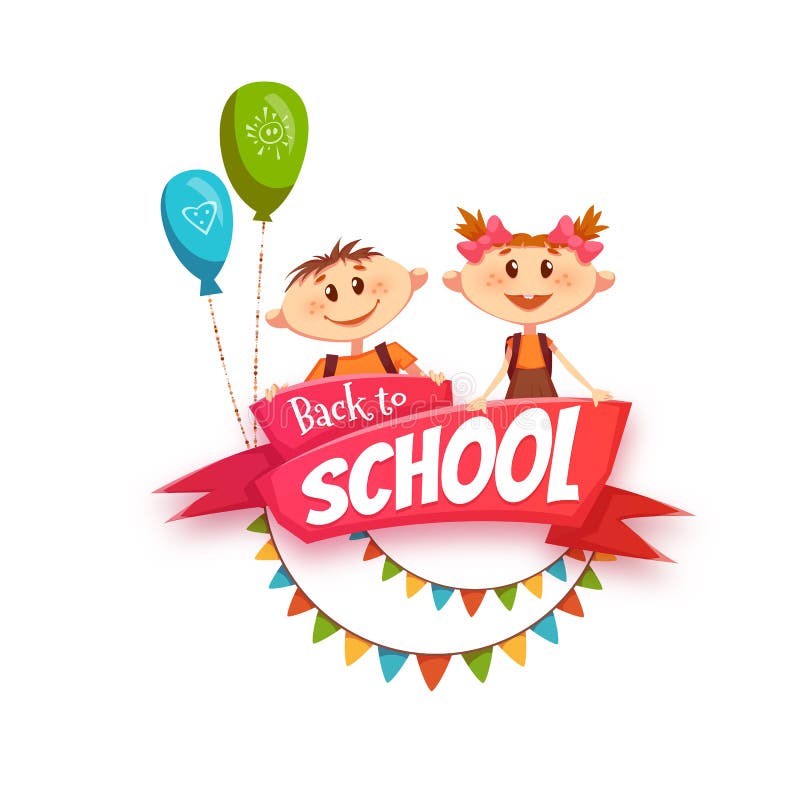 Back To School Cartoon Poster. Vector Illustration Stock Vector ...