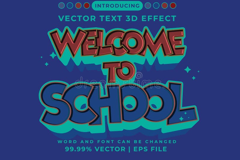 Back To School Cartoon Style Editable 3d Text Effect Premium Vector ...
