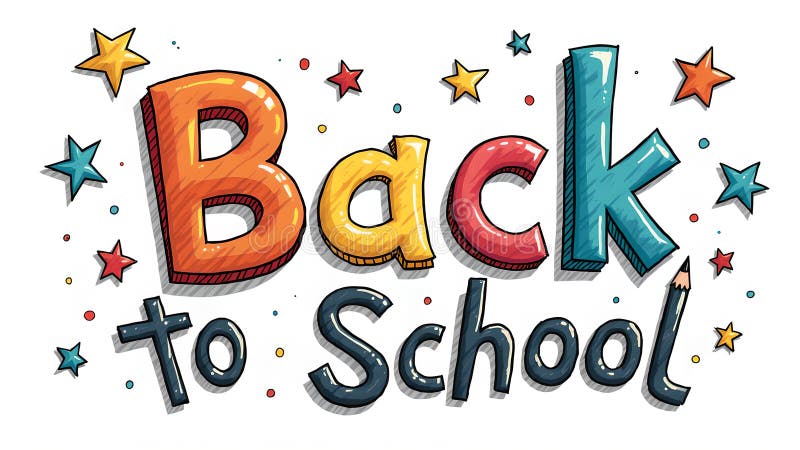 Back To School, Cartoon Style Graphic Design Stock Illustration ...