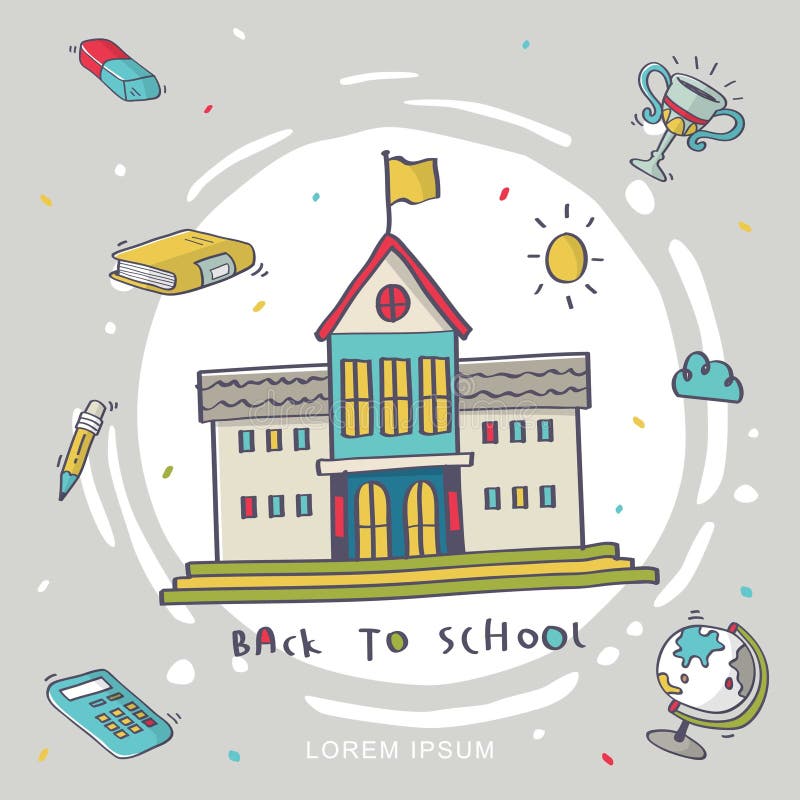 Back To School Cartoon Vector Stock Illustration - Illustration of hand ...