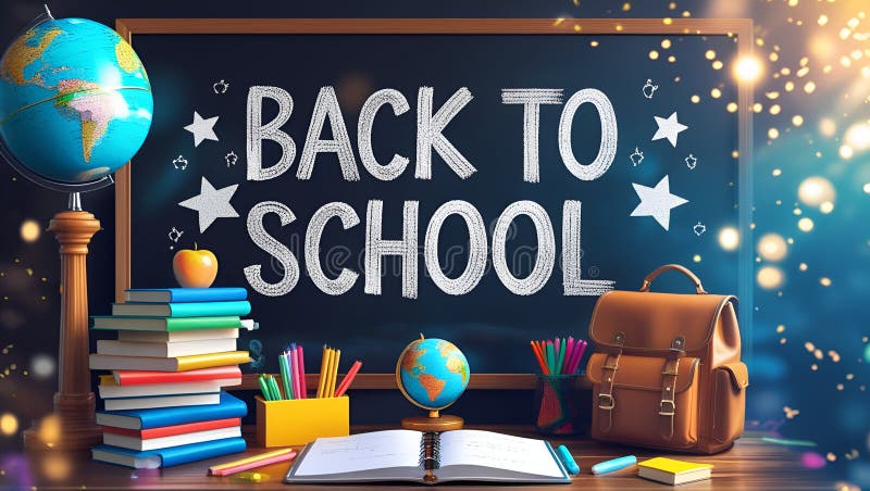 Back To School Chalk on Blackboard Abstract Background, Back To School ...