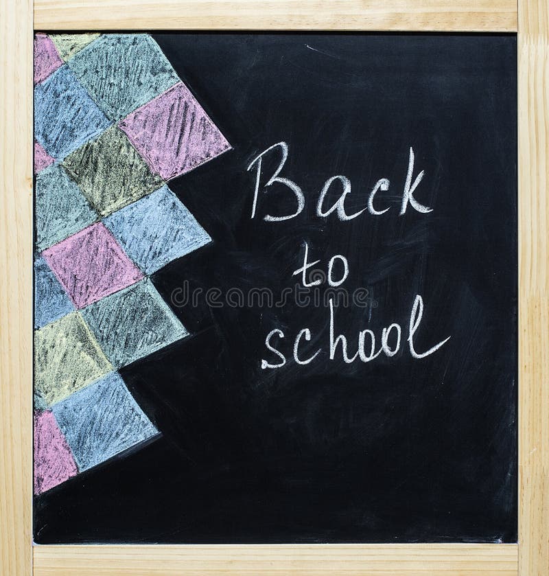 Back To School Chalk on a Blackboard Stock Photo - Image of teach ...
