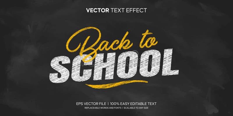 Back To School Chalk Text Effect on Black Board Editable Text Effect Template Style Premium ...