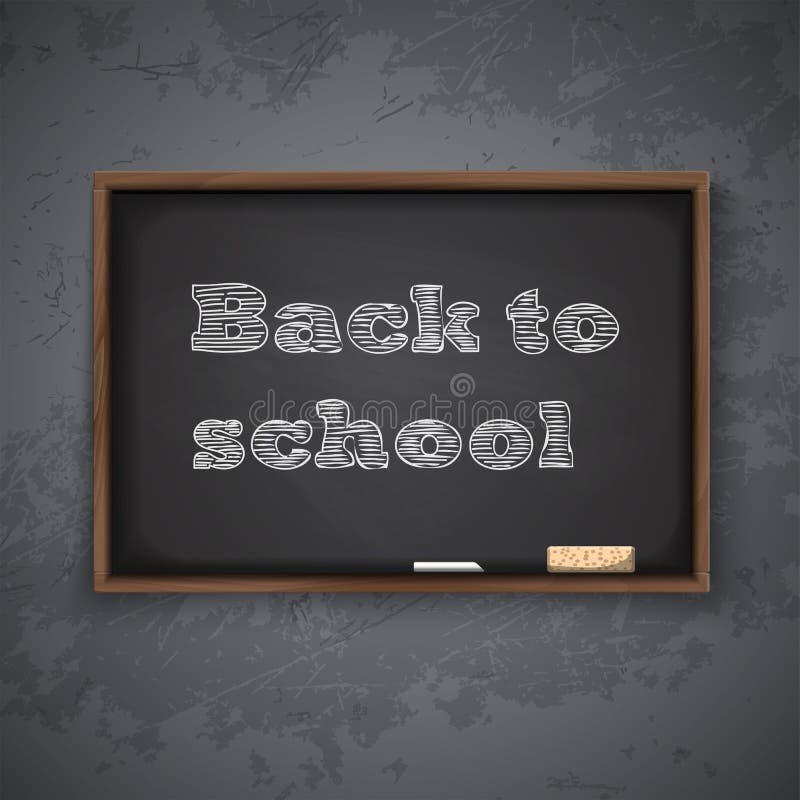 Back to School Chalkboard stock vector. Illustration of hand - 124160193