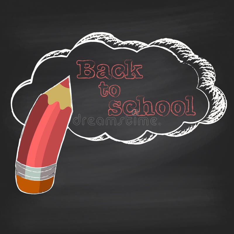 Back To School on Chalkboard Stock Vector - Illustration of chalk ...