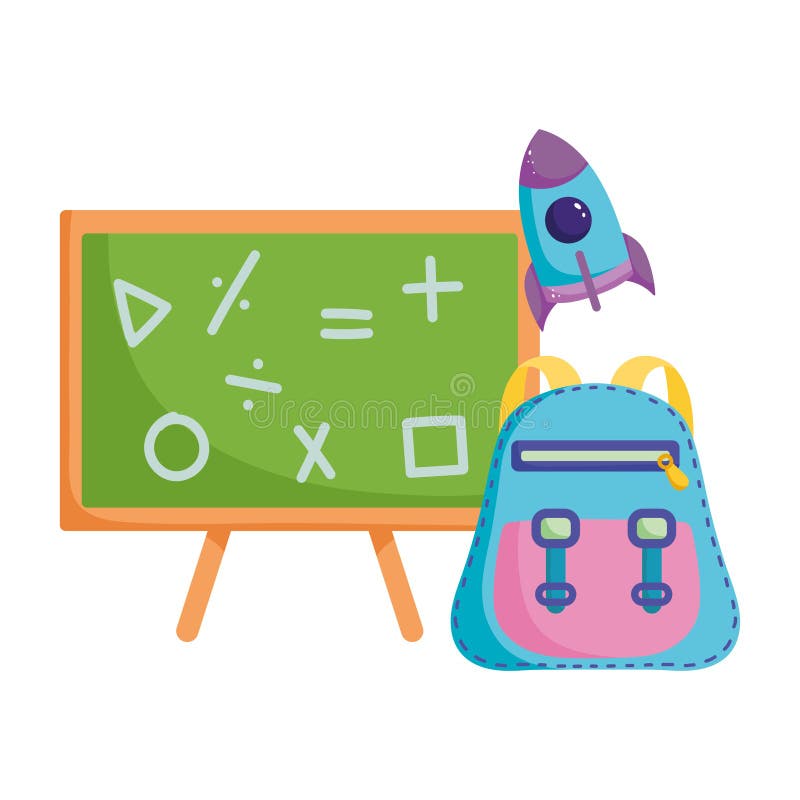 Back To School, Chalkboard Backpack and Rocket Elementary Education ...