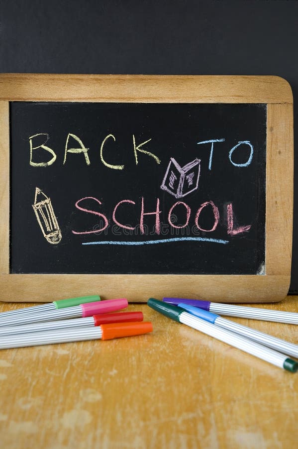 Back To School on Chalkboard Stock Photo - Image of school, college ...