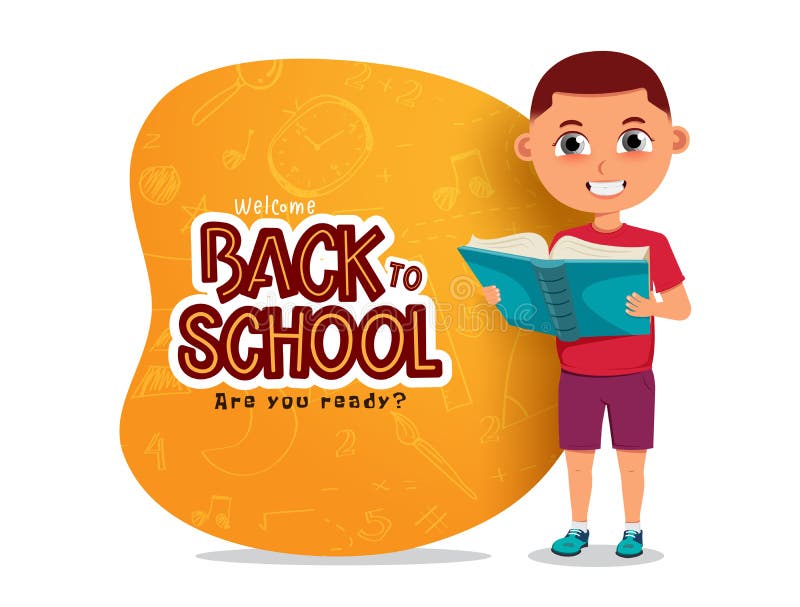 Back To School Character Vector Design. Back To School Text with Male ...