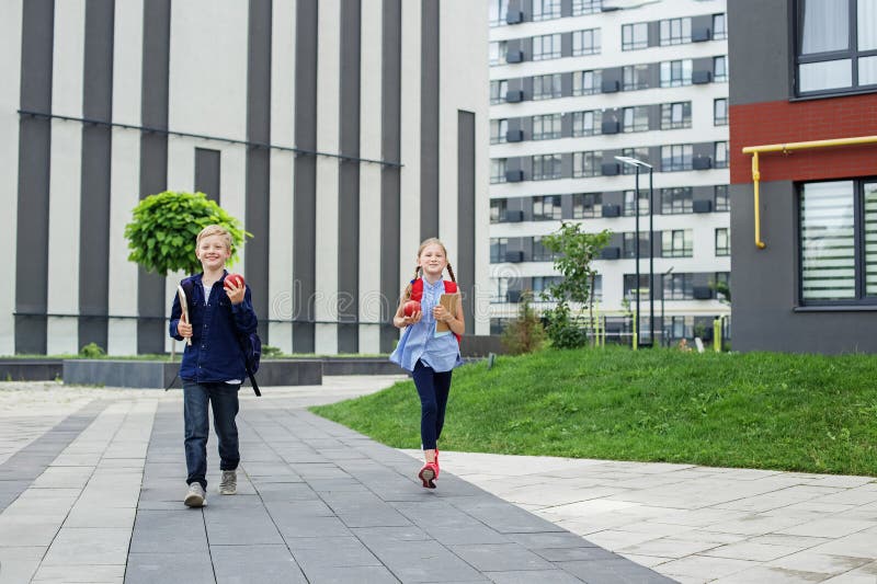 Back To School. Children Go To School for Study Stock Photo - Image of ...